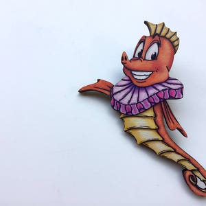 Seahorse Herald the Little Mermaid Laser Cut Wood Brooch - Etsy