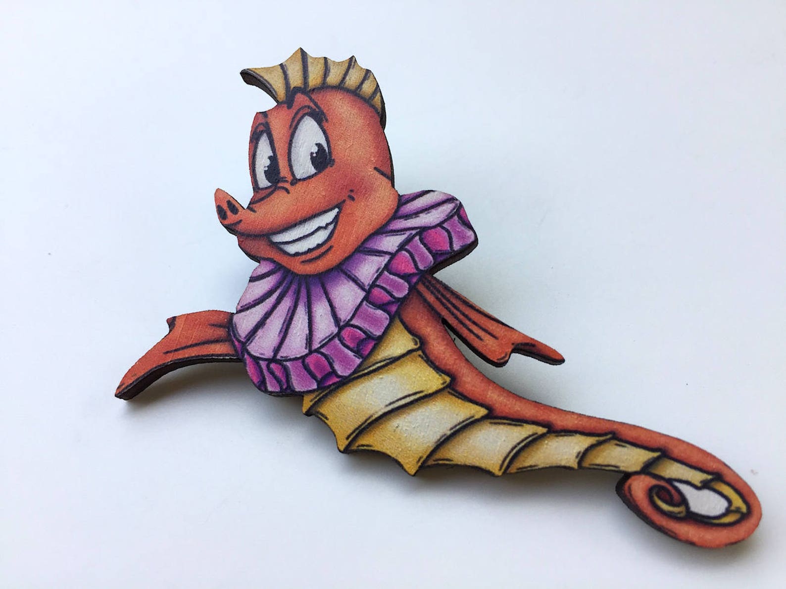 Seahorse Herald the Little Mermaid Laser Cut Wood Brooch - Etsy