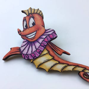 Seahorse Herald the Little Mermaid Laser Cut Wood Brooch - Etsy