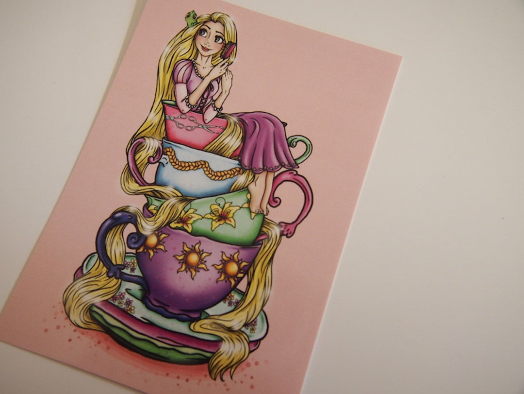 Teacup Rapunzel Postcard - Etsy
