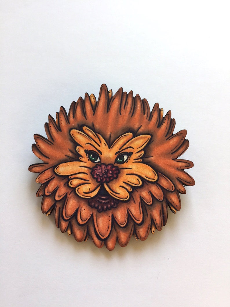 Dandelion Plant Alice in Wonderland Laser Cut Wood Brooch | Etsy