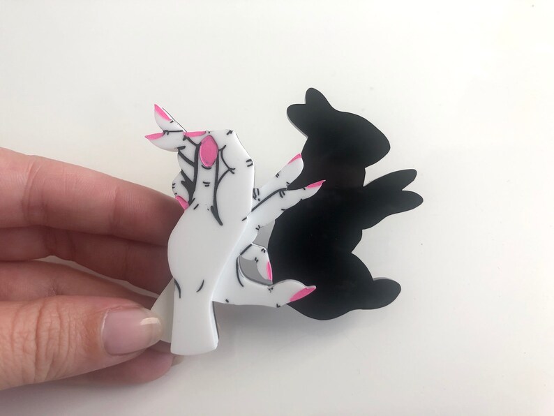 Bunny Rabbit Shadow Puppets With Pink Nails Laser Cut - Etsy