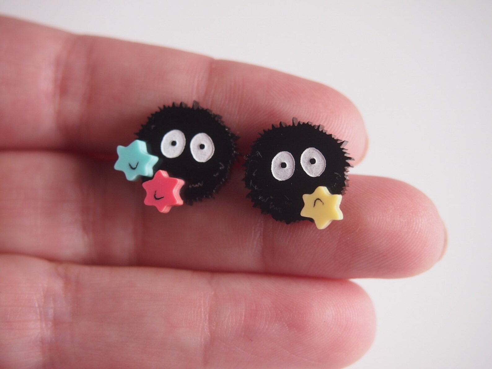 Soot Sprite Laser Cut Acrylic Earrings Studs | Etsy