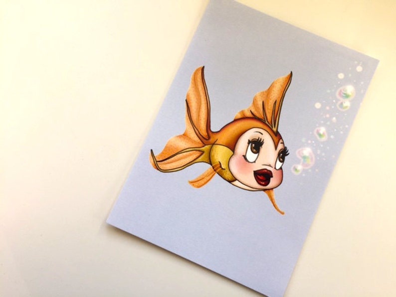 Cleo Fish Pinocchio Postcard - Etsy