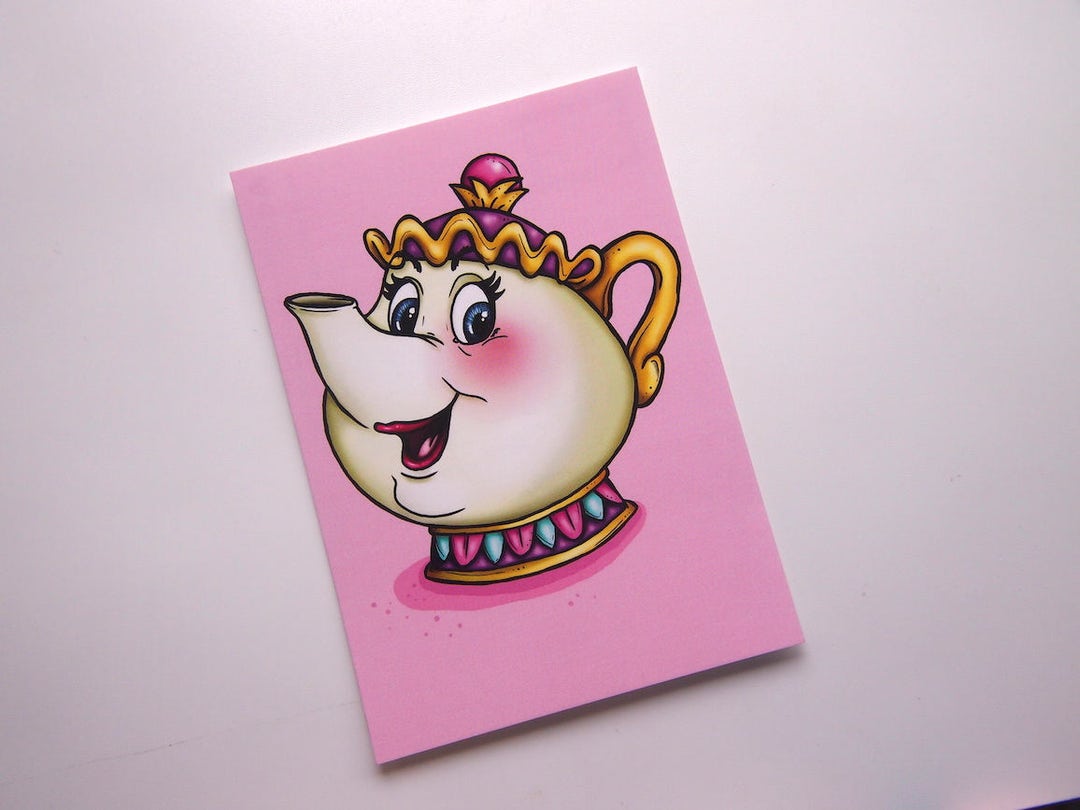 Mrs Potts - Beauty and the Beast - Postcard - Etsy
