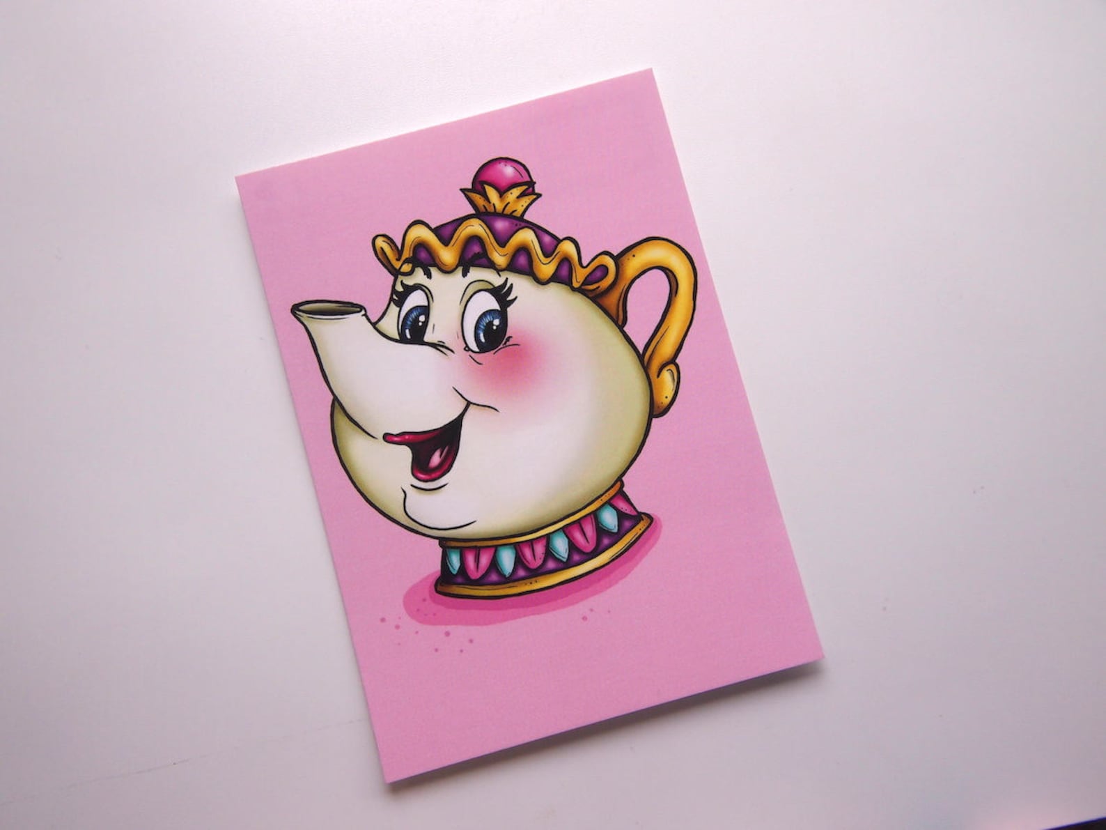 Mrs Potts Beauty and the Beast Postcard | Etsy