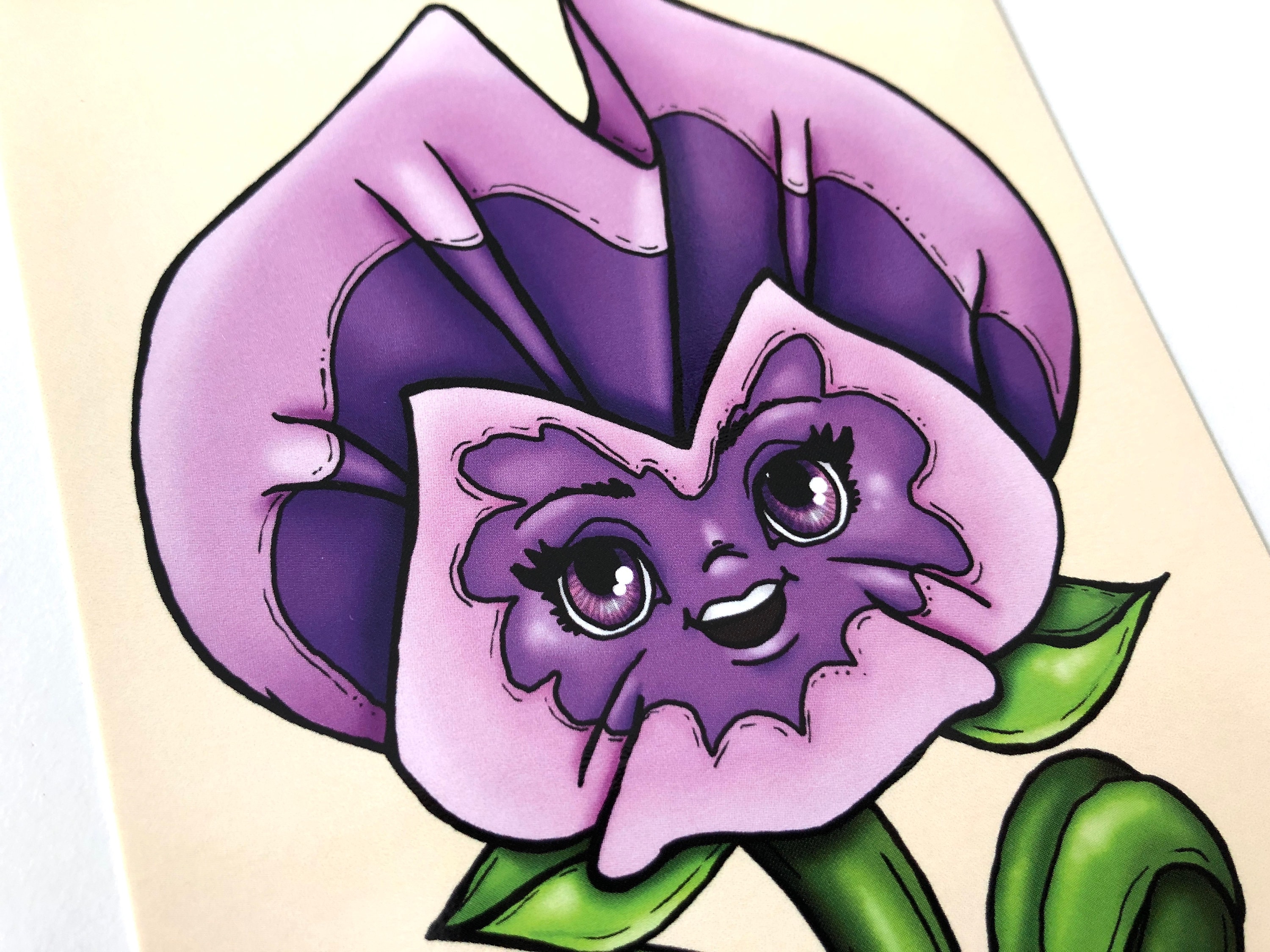 Purple Pansy Flower Drawing