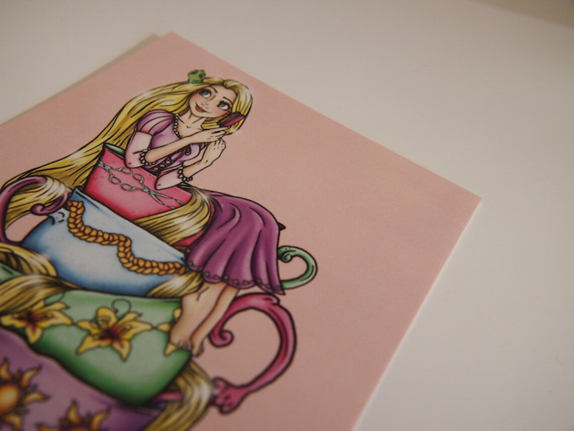 Teacup Rapunzel Postcard | Etsy