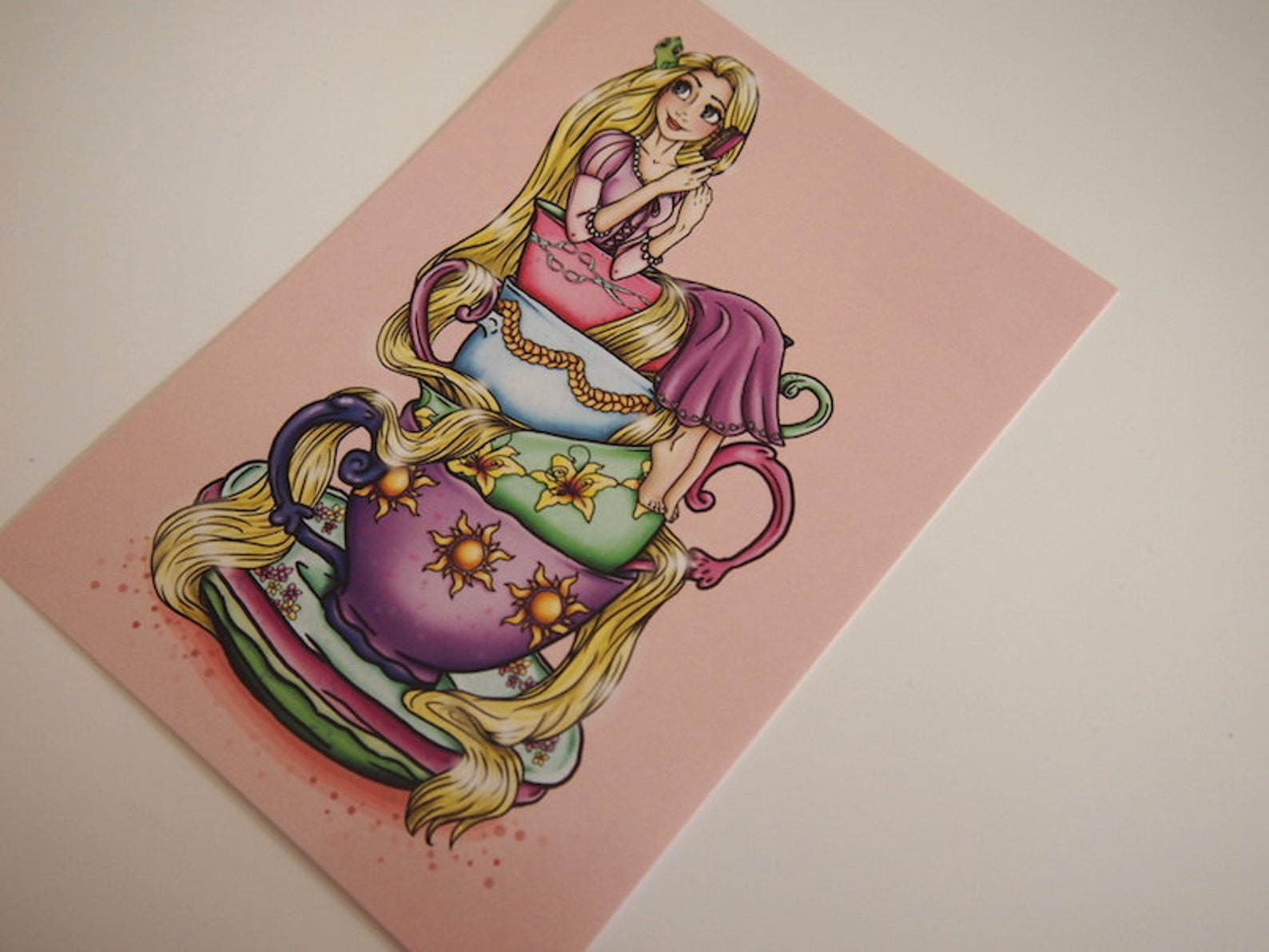 Teacup Rapunzel Postcard | Etsy