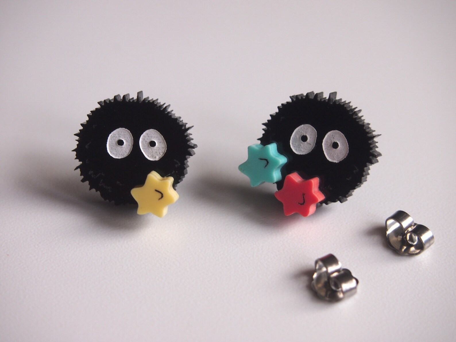 Soot Sprite Laser Cut Acrylic Earrings Studs | Etsy