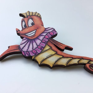 Seahorse Herald the Little Mermaid Laser Cut Wood Brooch - Etsy