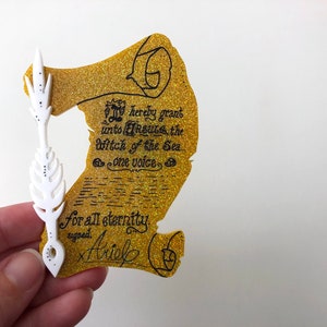 Ursula and Ariel Contract With Pen the Little Mermaid Laser Cut Acrylic ...