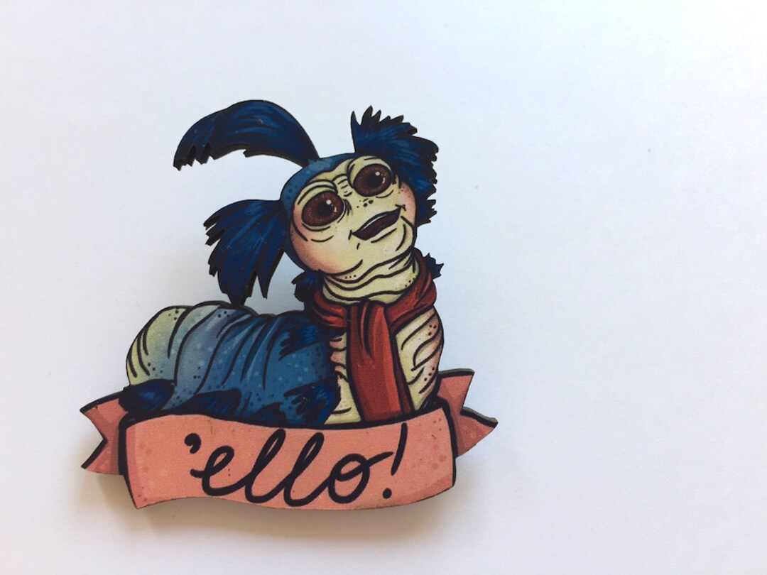 Blue Worm Labyrinth Wood Brooch - Etsy