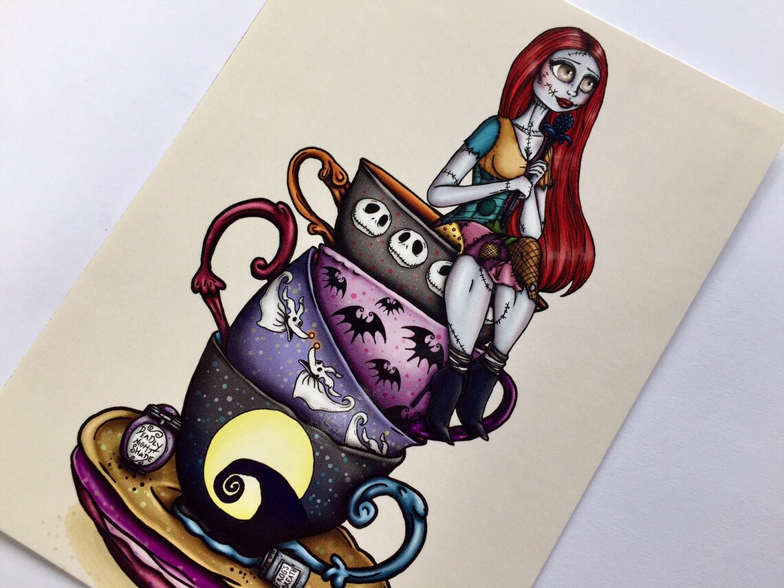 Teacup Emily the Corpse Bride Teacup Sally A Nightmare - Etsy