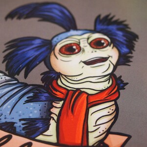 Illustrated Ello Blue Worm Labyrinth Postcard - Etsy Australia