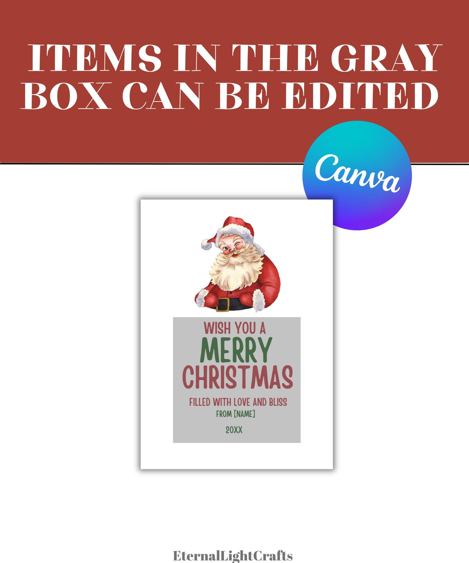 Editable Christmas Greeting Card Template | Festive Holiday Design ...