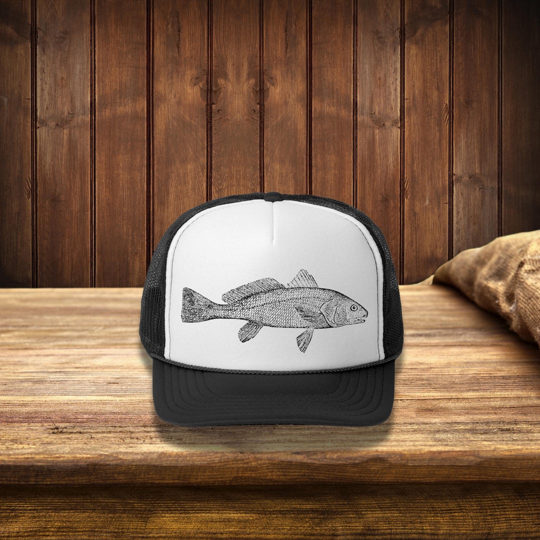 Fish Trucker Hat, Fishing Cap, Outdoor Hat, Angler's Hat, Adjustable ...