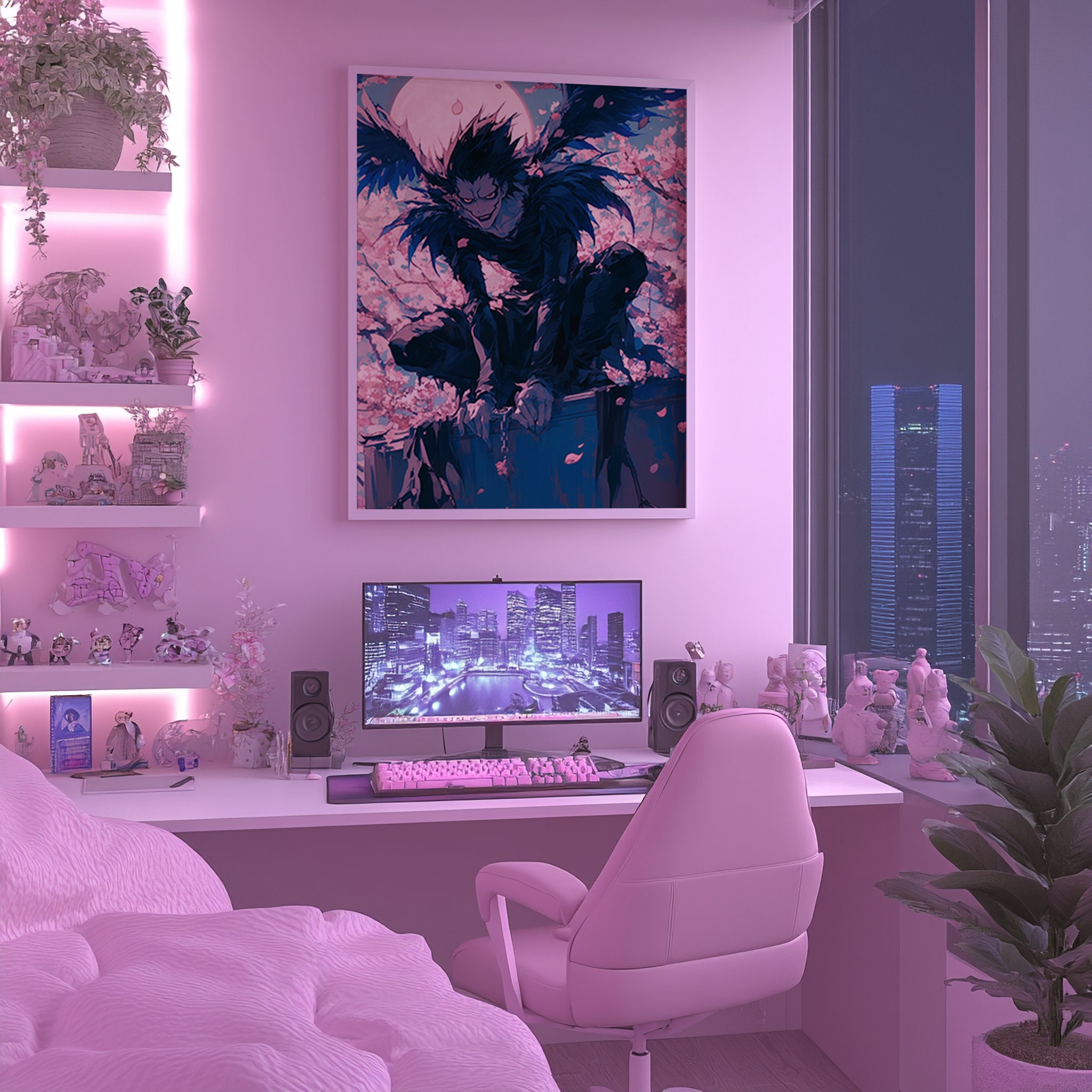 Ryuk Art Print Death Note Anime Poster Kawaii Wall Decor Otaku Gift ...