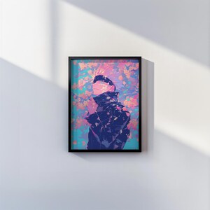 Satoru Gojo Anime Print Jujutsu Kaisen Poster Kawaii Wall Decor Otaku ...