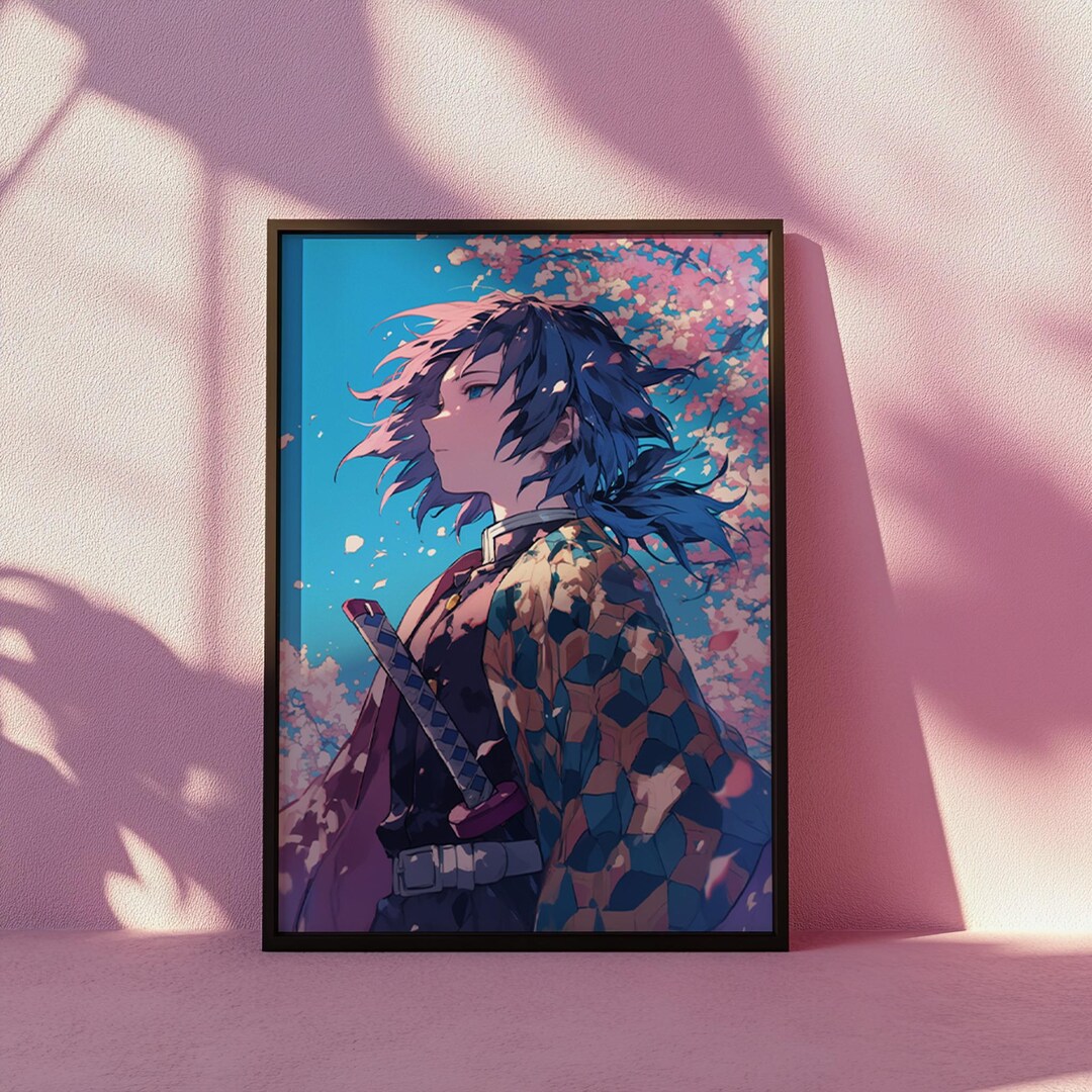 Giyu Tomioka Art Print Demon Slayer Poster Water Hashira Wall Art Anime ...