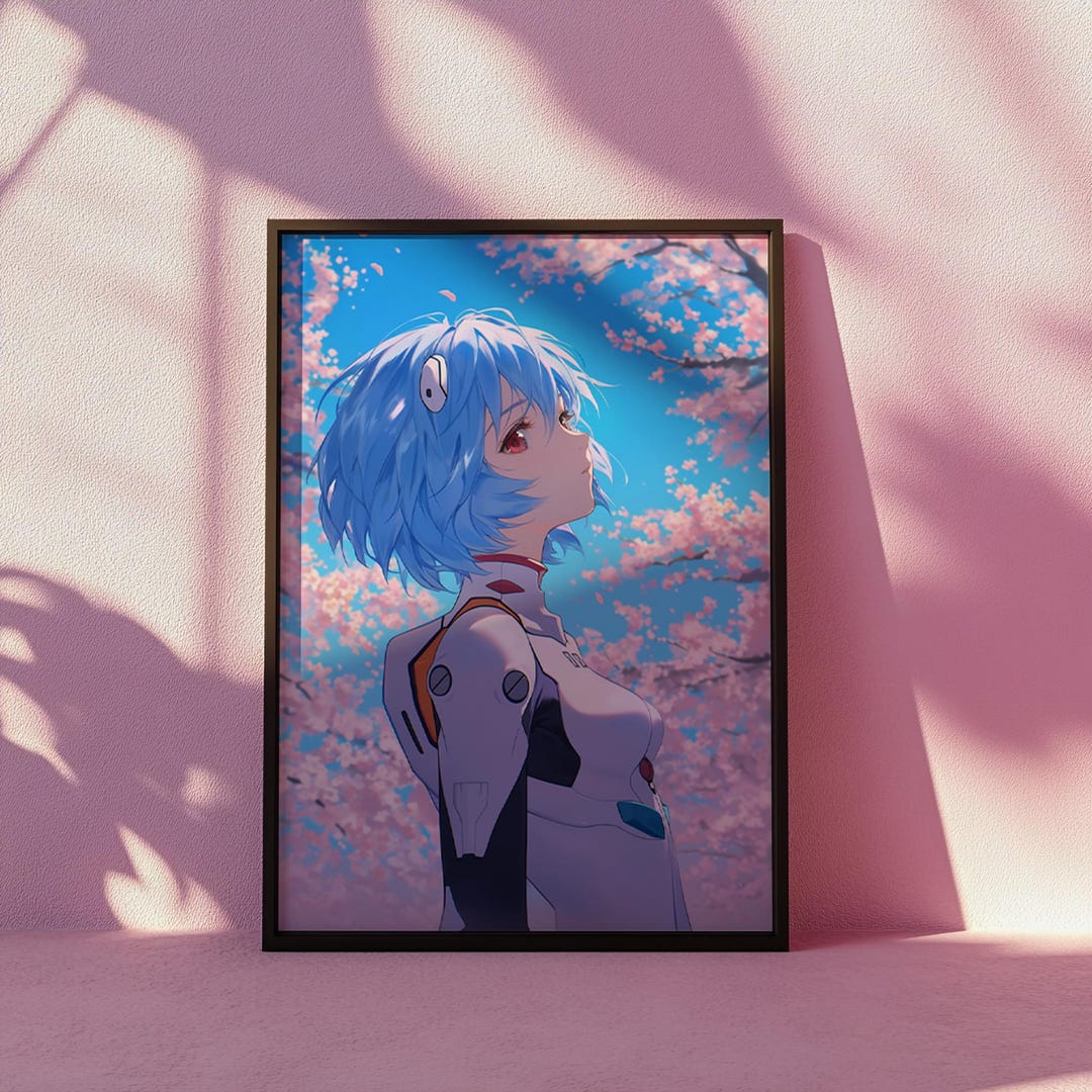 Rei Ayanami Art Print Neon Genesis Evagelion Poster Kawaii Wall Decor ...