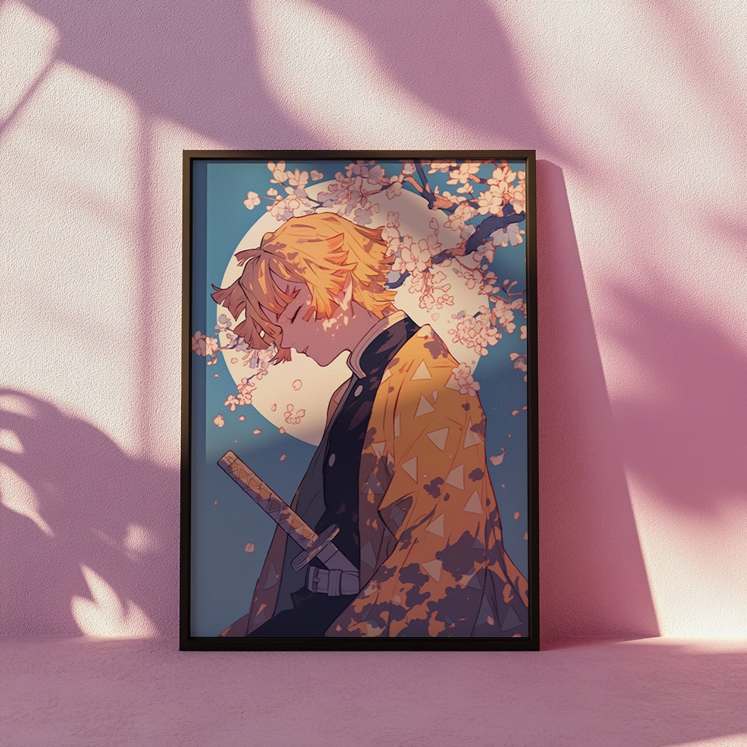 Zenitsu Agatsuma Art Print | Demon Slayer Kimetsu No Yaiba Poster ...