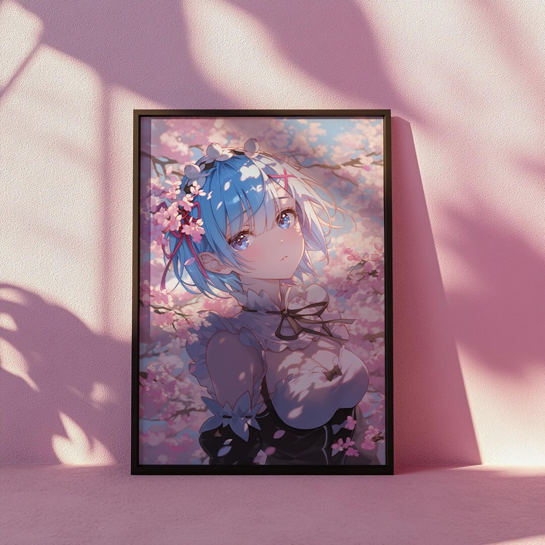 Rem Anime Print | Re:zero Poster | Kawaii Wall Decor | Otaku Gift ...