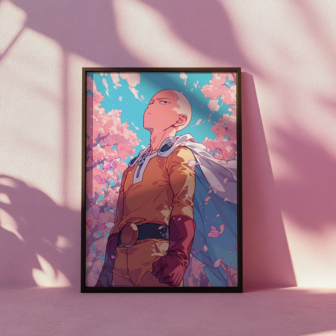 Saitama Art Print One Punch Man Poster Kawaii Wall Decor Otaku Gift ...