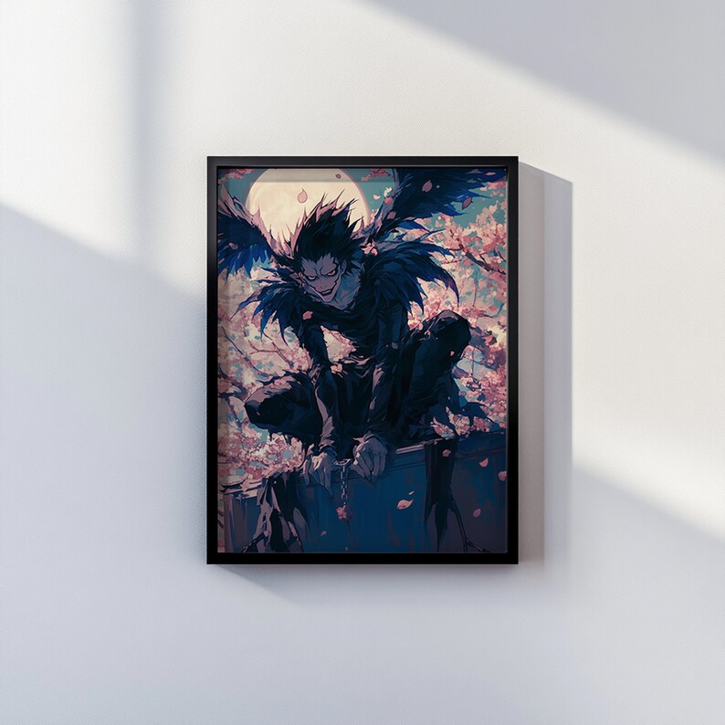 Ryuk Art Print Death Note Anime Poster Kawaii Wall Decor Otaku Gift ...