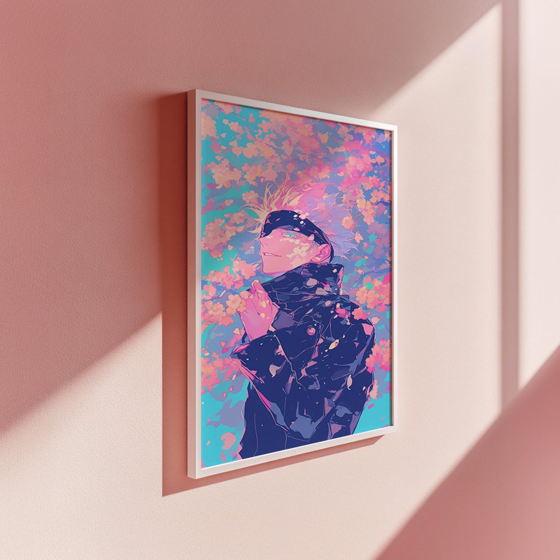 Satoru Gojo Anime Print Jujutsu Kaisen Poster Kawaii Wall Decor Otaku ...