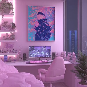 Satoru Gojo Anime Print Jujutsu Kaisen Poster Kawaii Wall Decor Otaku ...