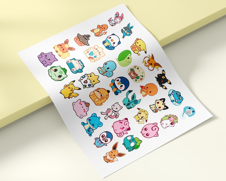 35 Mini Poke Stickers Mon; PNG & SVG Files for Cricut; Instant Digital ...