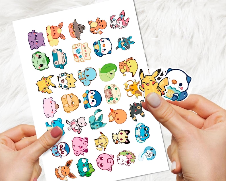 35 Mini Poke Stickers Mon; PNG & SVG Files for Cricut; Instant Digital ...