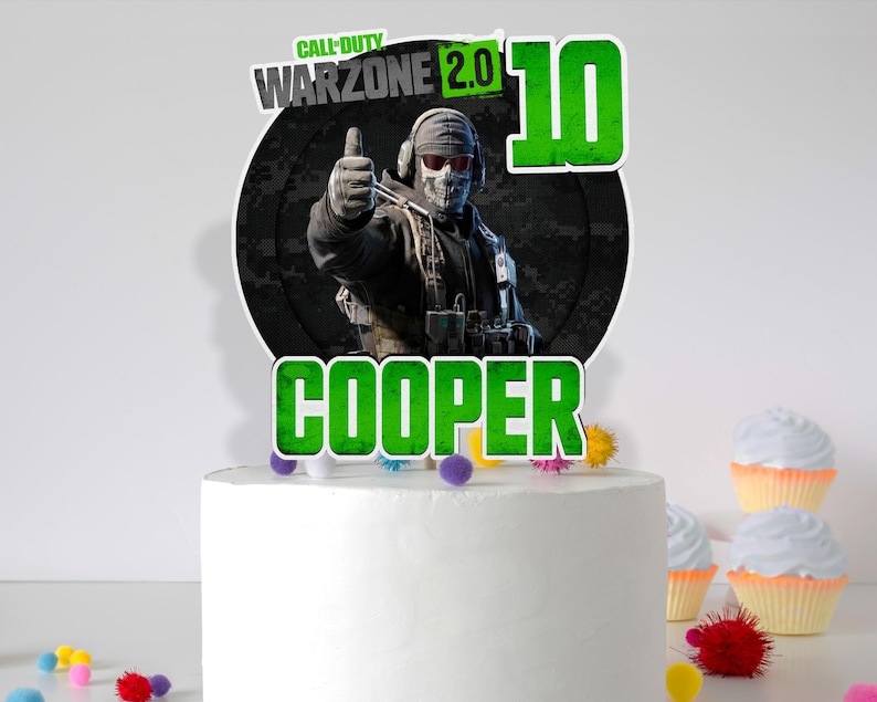 Printable Call of Birthday Cake Topper Personalizable Duty Birthday ...