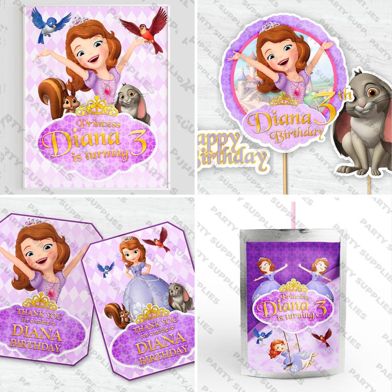 Printable Princess Sofia Birthday Pack | Personalizable the First Full ...