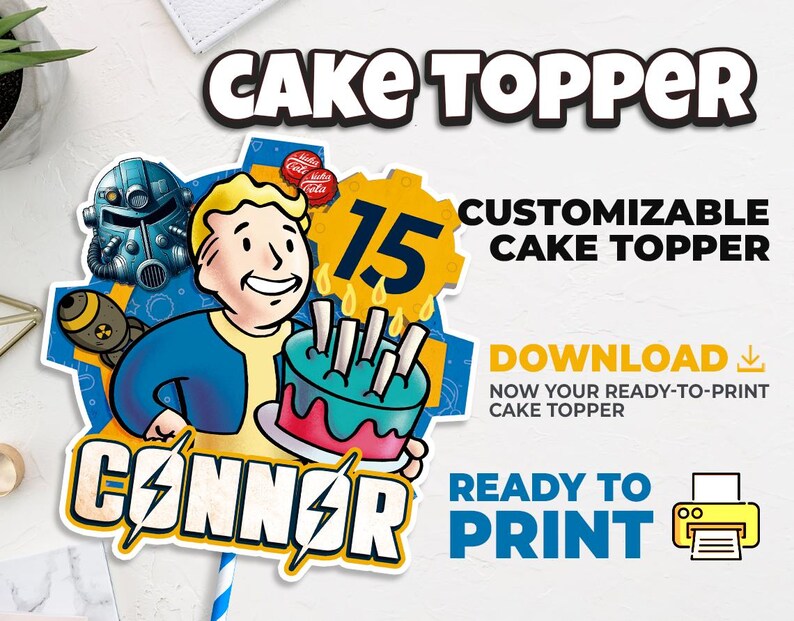Printable Fall Game Out Birthday Cake Topper Personalizable Videogame ...