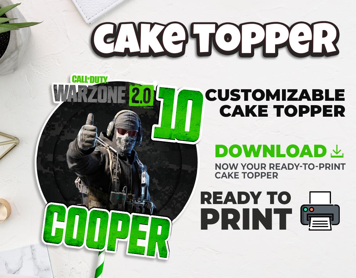 Printable Call of Birthday Cake Topper Personalizable Duty Birthday ...