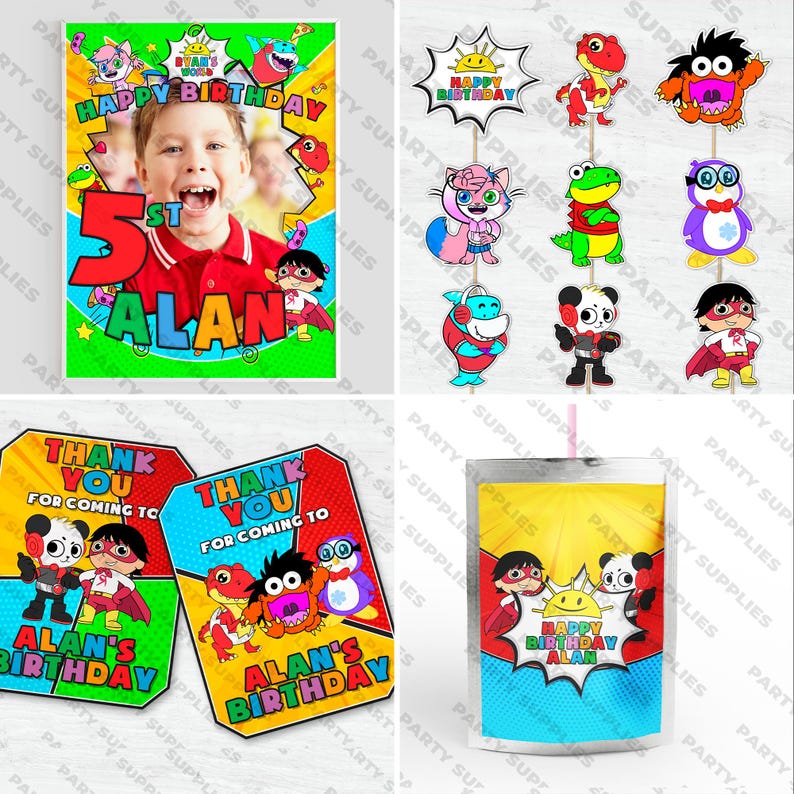 Ryan's World Birthday Party Bundle: Printable Decorations (PDF) - Etsy