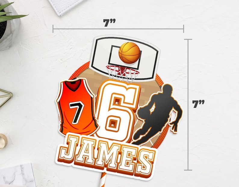 Printable Basketball Birthday Cake Topper Personalizable Sports Full ...