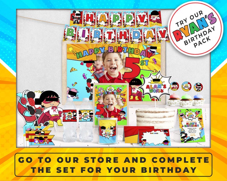 Printable Ryan's Birthday Video Invitations | Personalizable World ...