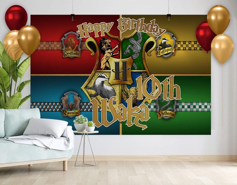 Printable Harry the Wizard Backdrop Birthday Party Personalizable Magic ...