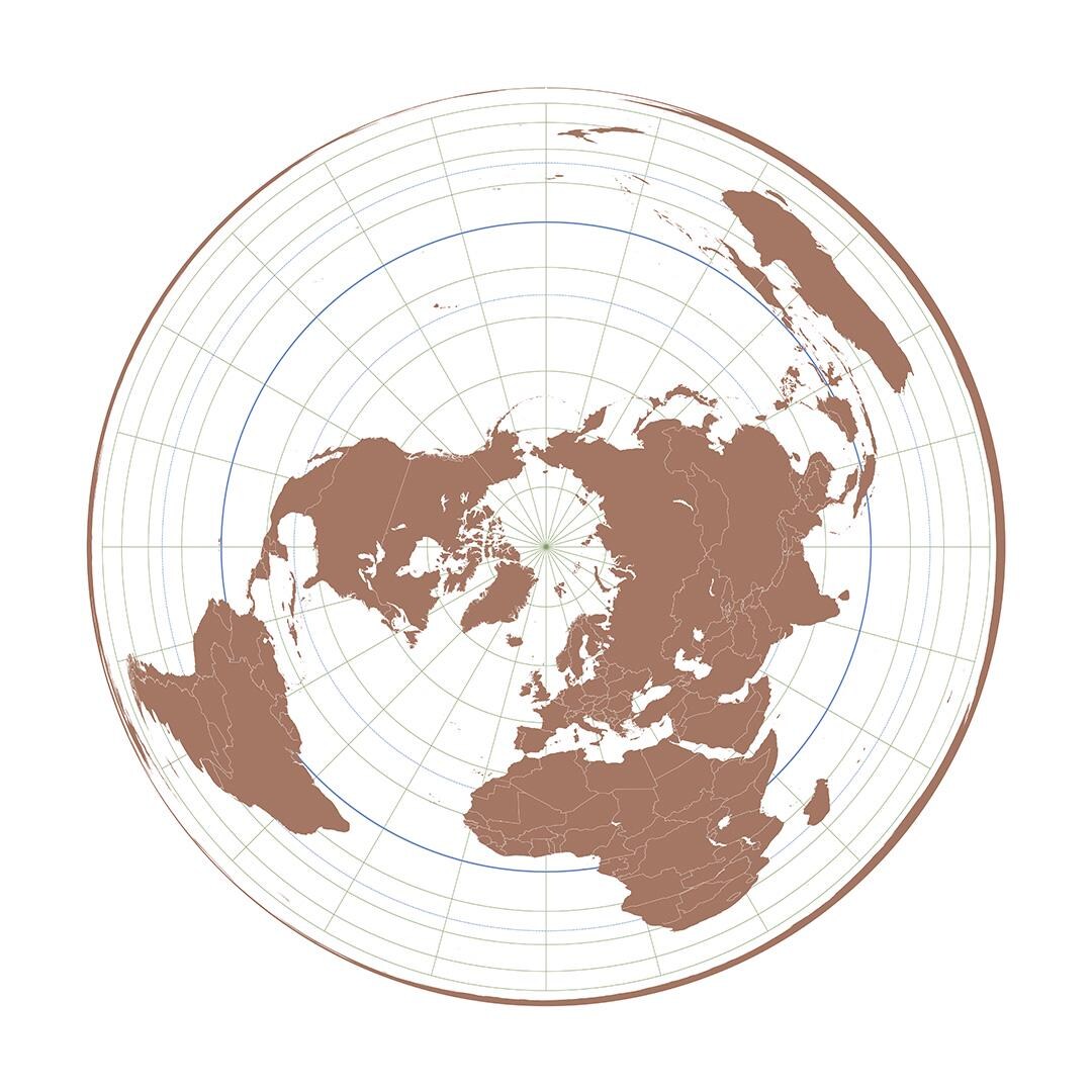EARTH Vector Azimuthal Equidistant Projected Maps 45 Sheets Flat Earth ...
