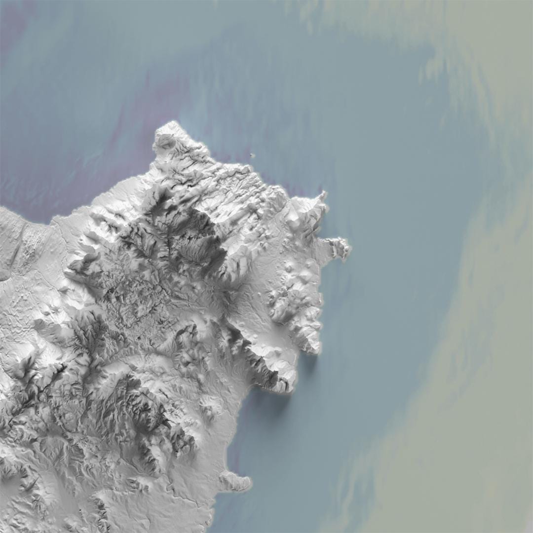 MALLORCA Island Spain Printable Relief Topographic Map, Plain Clay ...