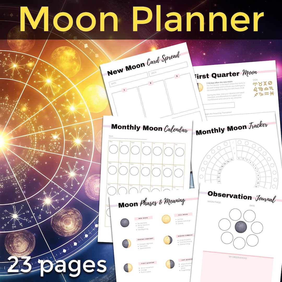 23-page Moon Planner Printable Digital Download Lunar Phases, Ritual ...