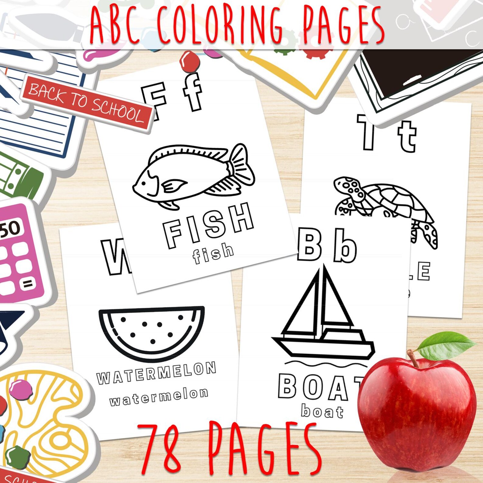 ABC Kids Coloring Pages Instant Download Printable PDF - Etsy