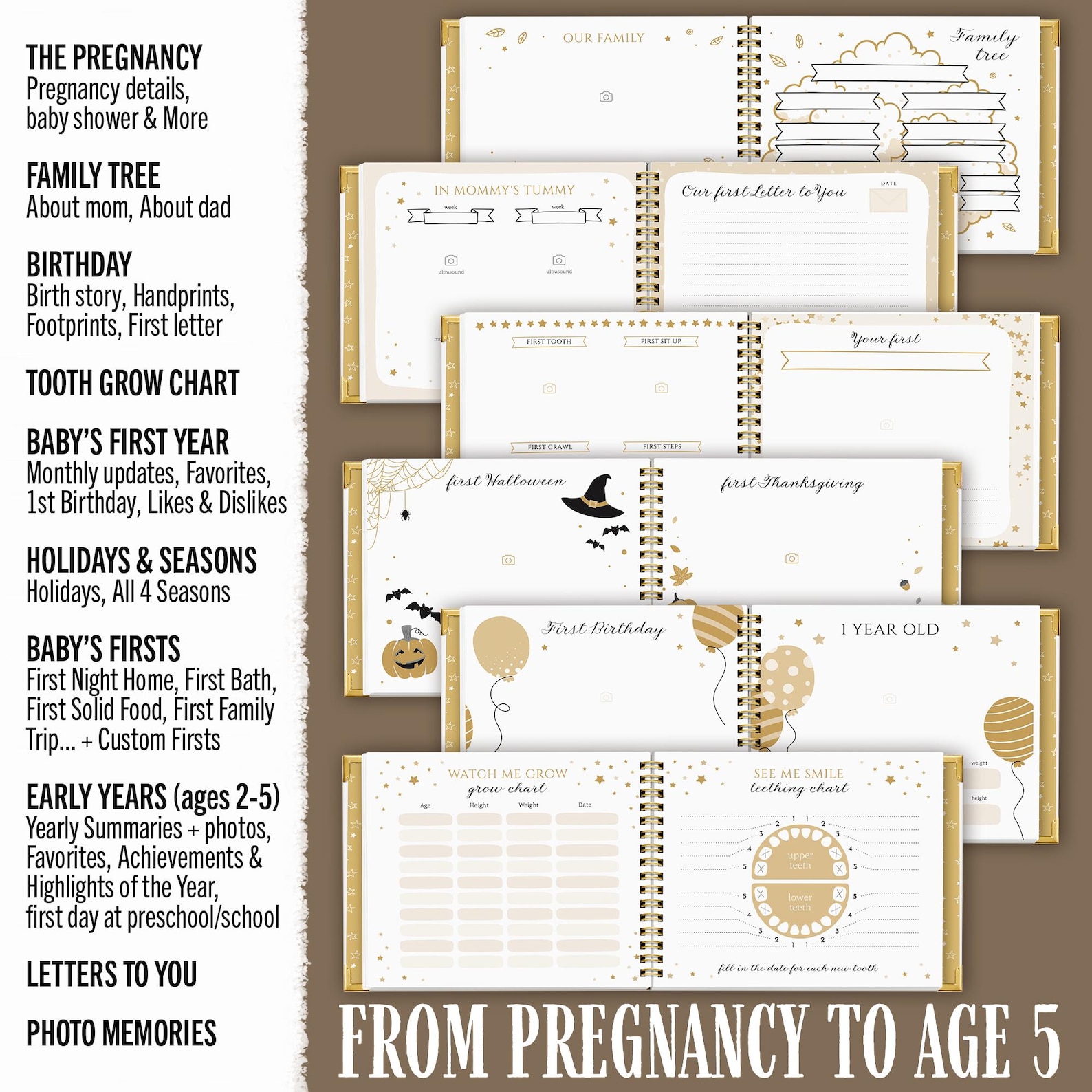Baby Memory Book Printable: Blushy Baby Keepsake Milestone Journal ...