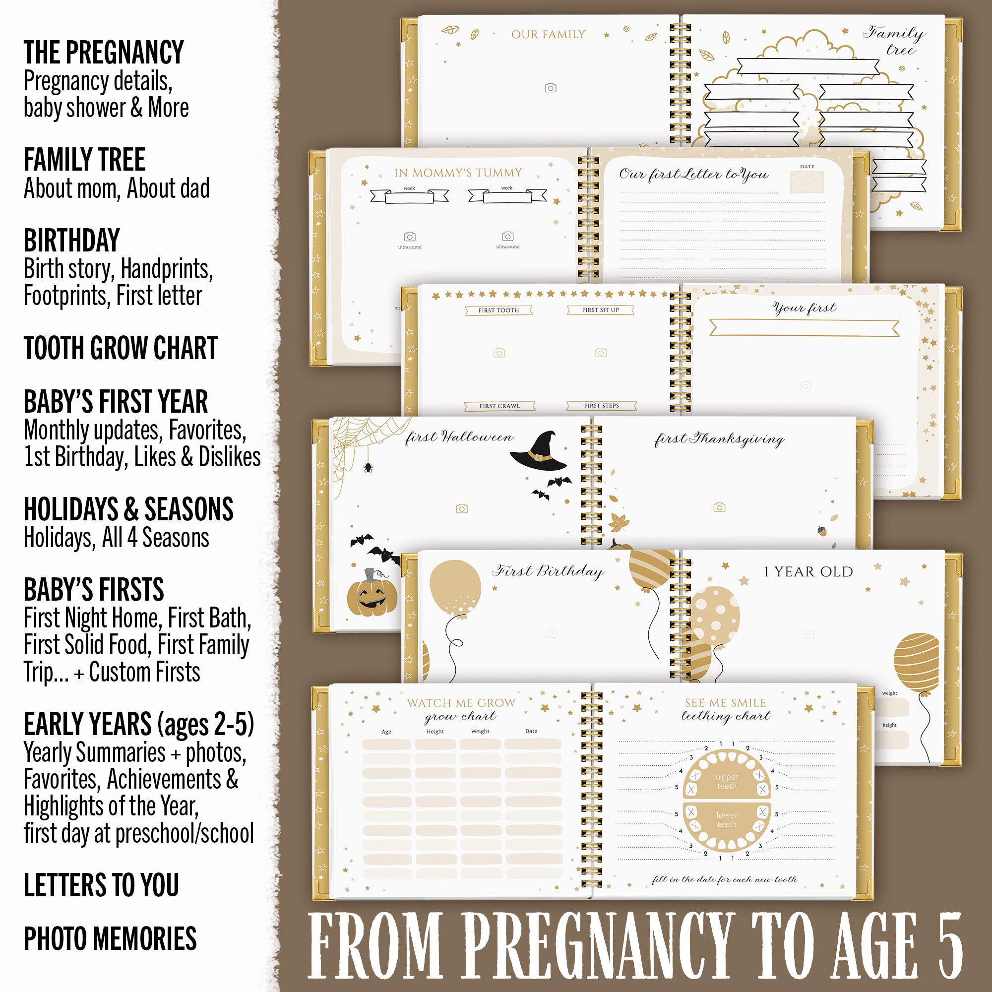 Baby Memory Book Printable: Blushy Baby Keepsake Milestone Journal ...