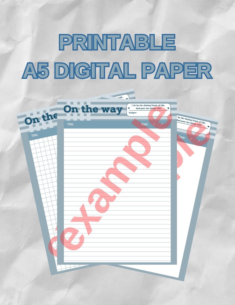 A5 Printable Digital Goodnotes Paper - Etsy