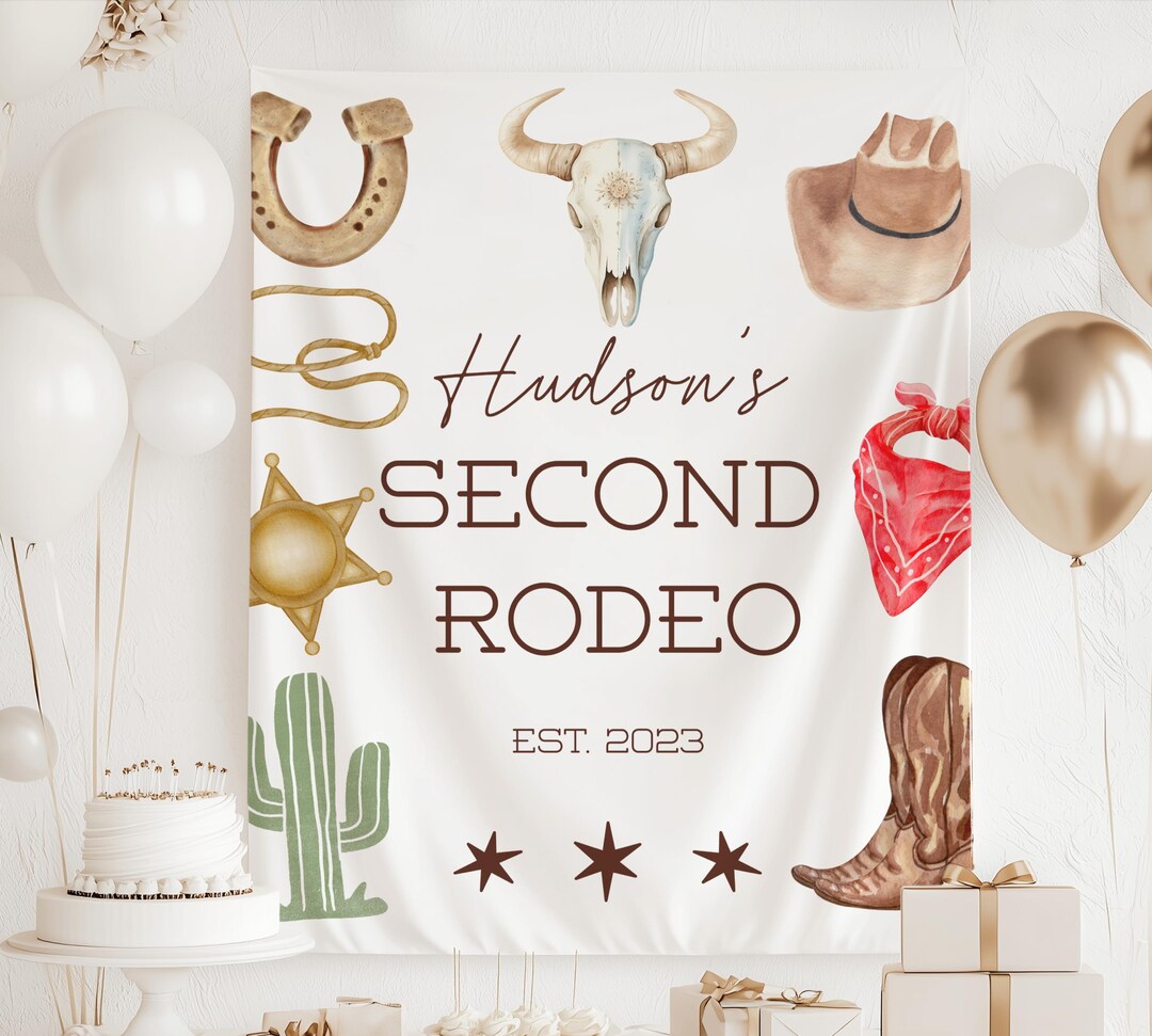Second Rodeo Banner, BOY and GIRL, My 2nd Rodeo Birthday Decor, Second ...