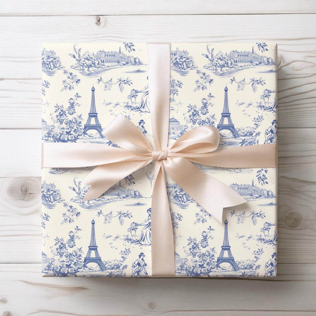 Paris Toile Wrapping Paper, Toile De Jouy Wrapping Paper, Paris ...